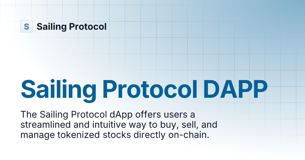 Sailing Protocol DAPP | Sailing Protocol